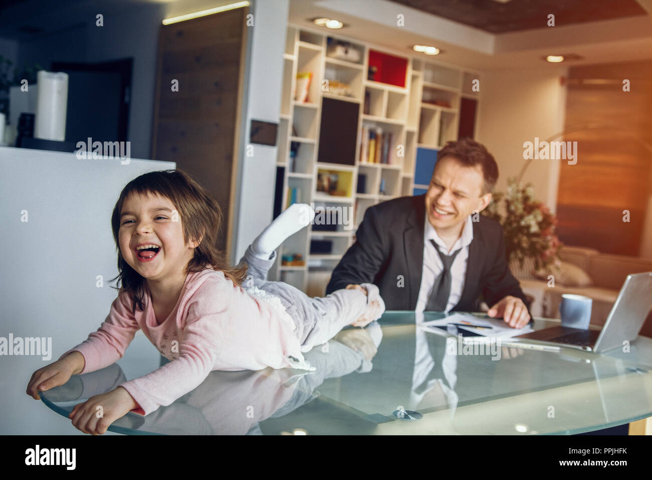 Father work home office small hi-res stock photography and images - Alamy