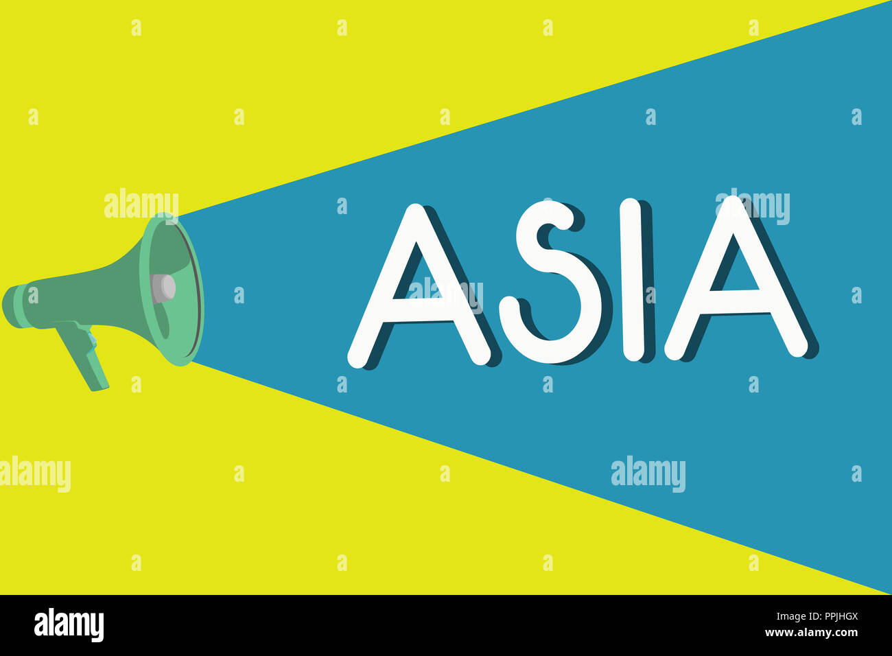 Handwriting text Asia. Concept meaning Largest and populous continent ...