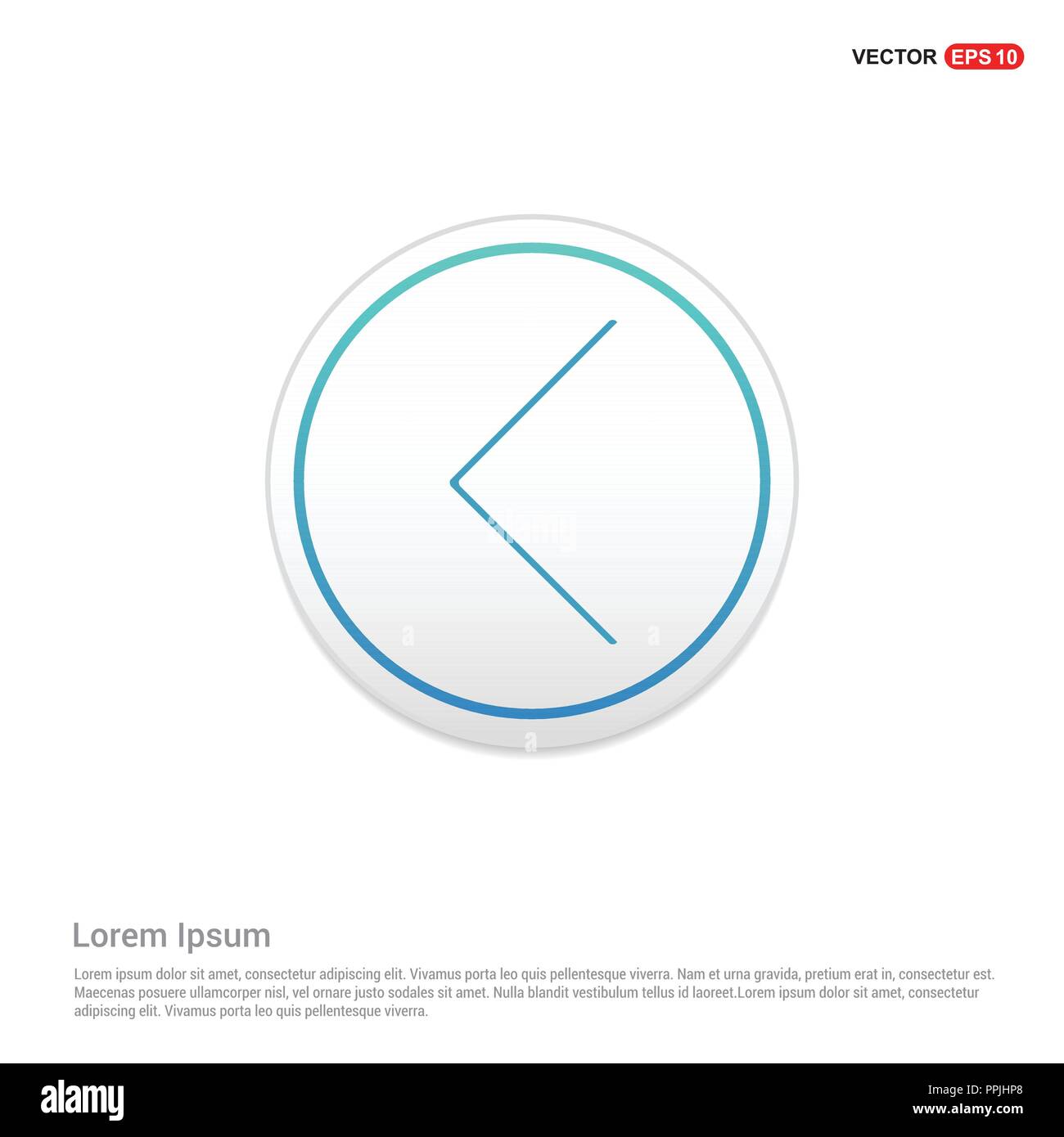 Back Icon - white circle button Stock Vector Image & Art - Alamy