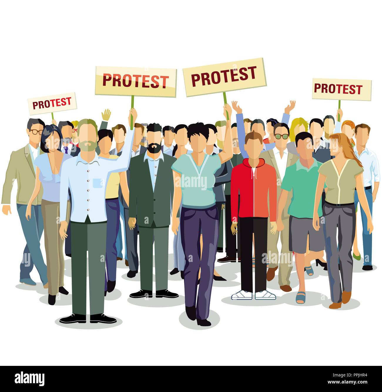 Crowd of people protesting, group of people, demonstrators Stock Photo ...