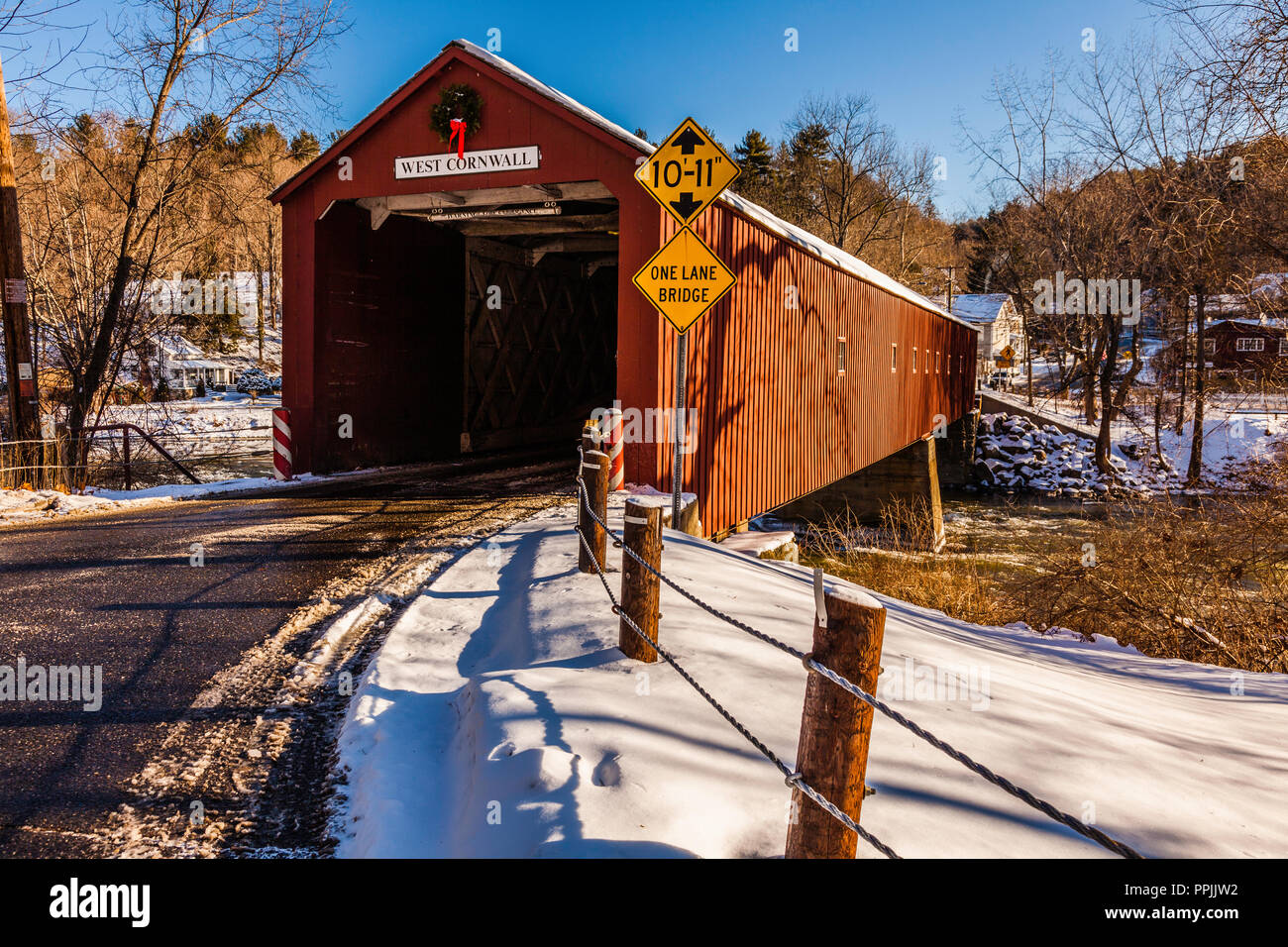 Covered Bridge West Cornwall, Connecticut, USA Stock Photo - Alamy