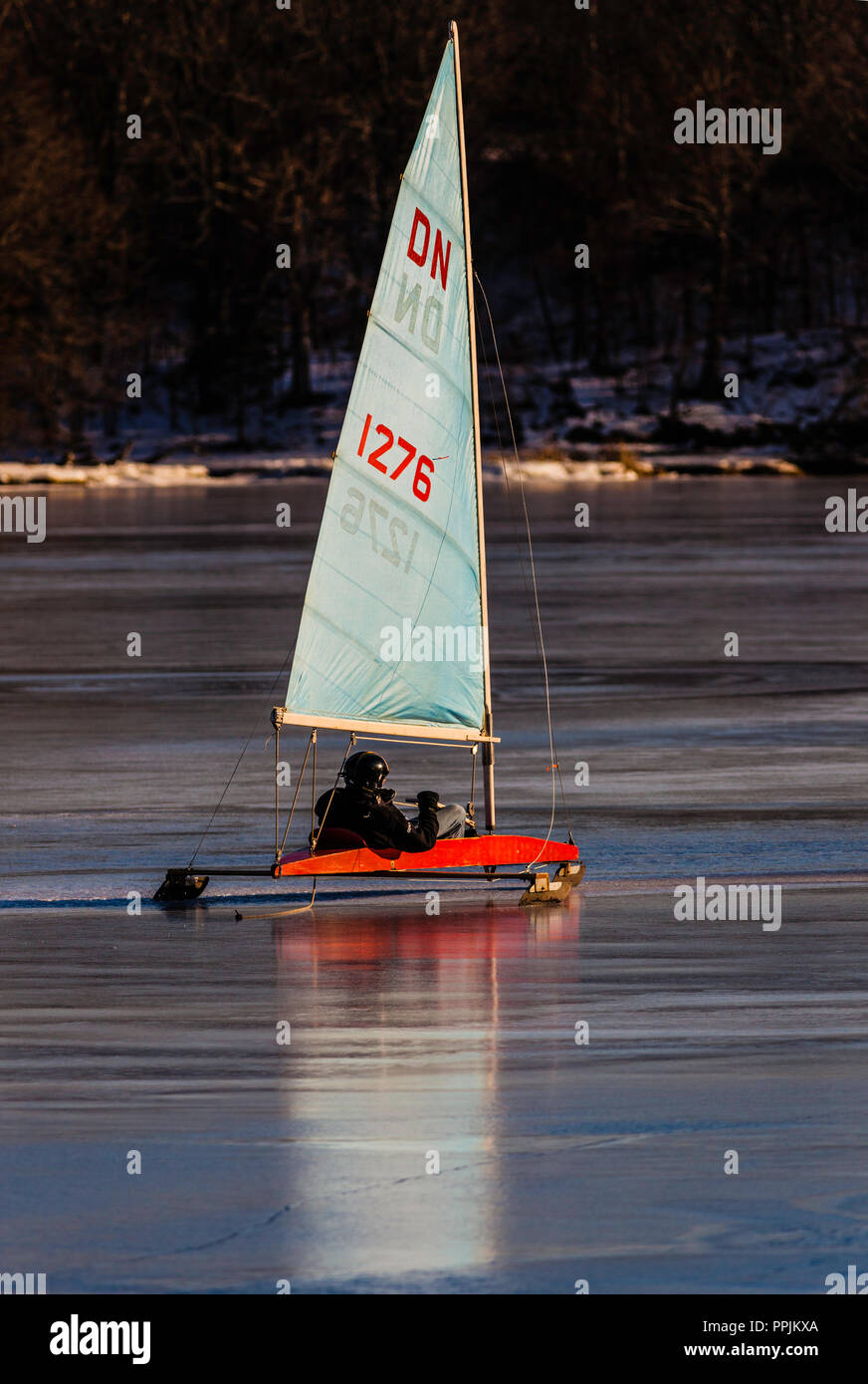 Ice Sail Boats Mystic River Mystic, Connecticut, USA Stock Photo - Alamy