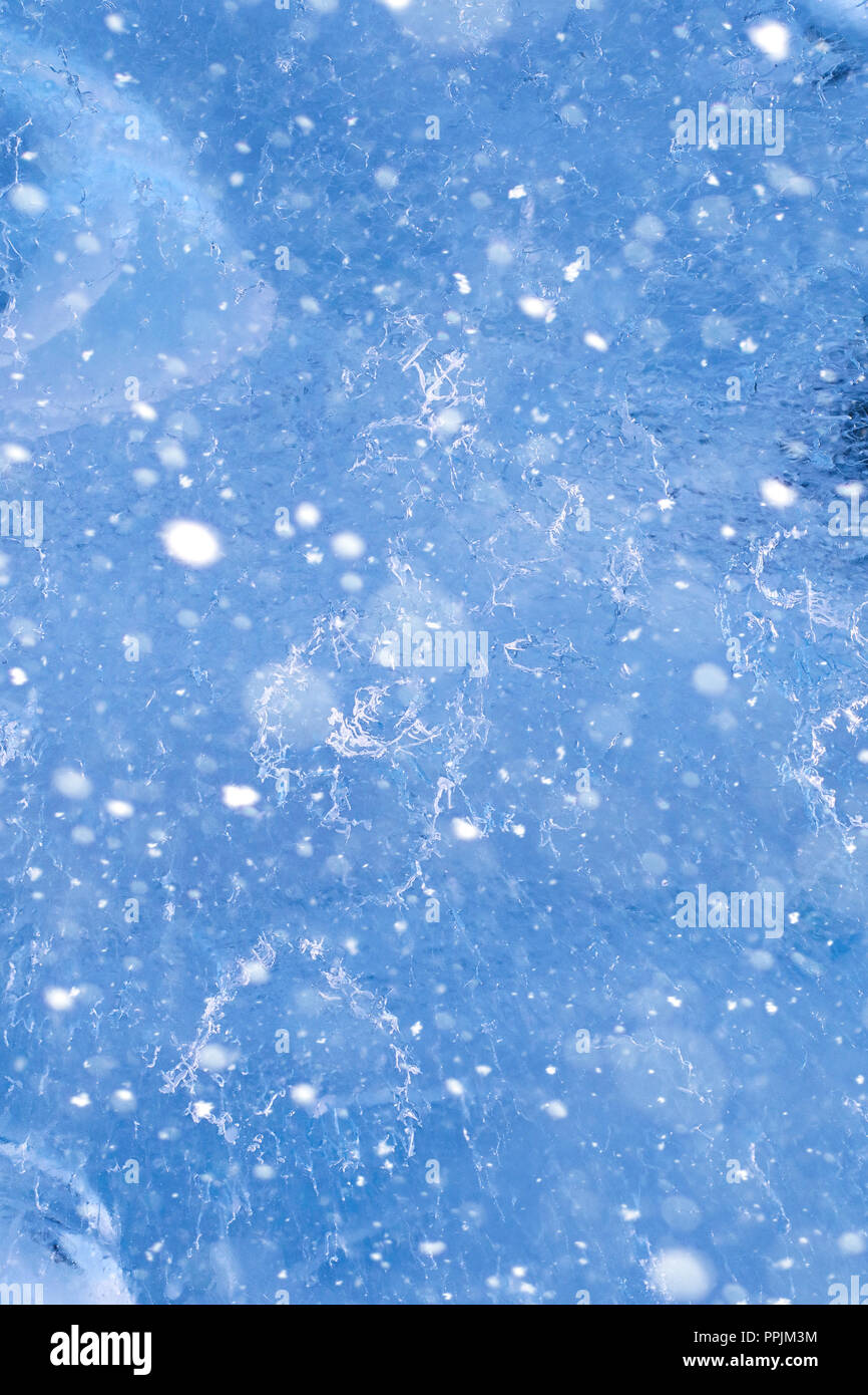 Texture of ice in winter. Pieces of frozen water on a street in Stock ...