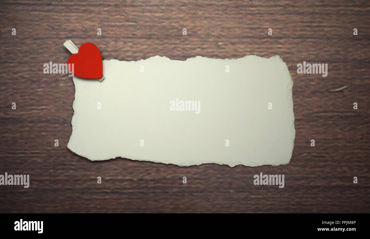 white sheet of paper love notes and heart shape Stock Photo - Alamy