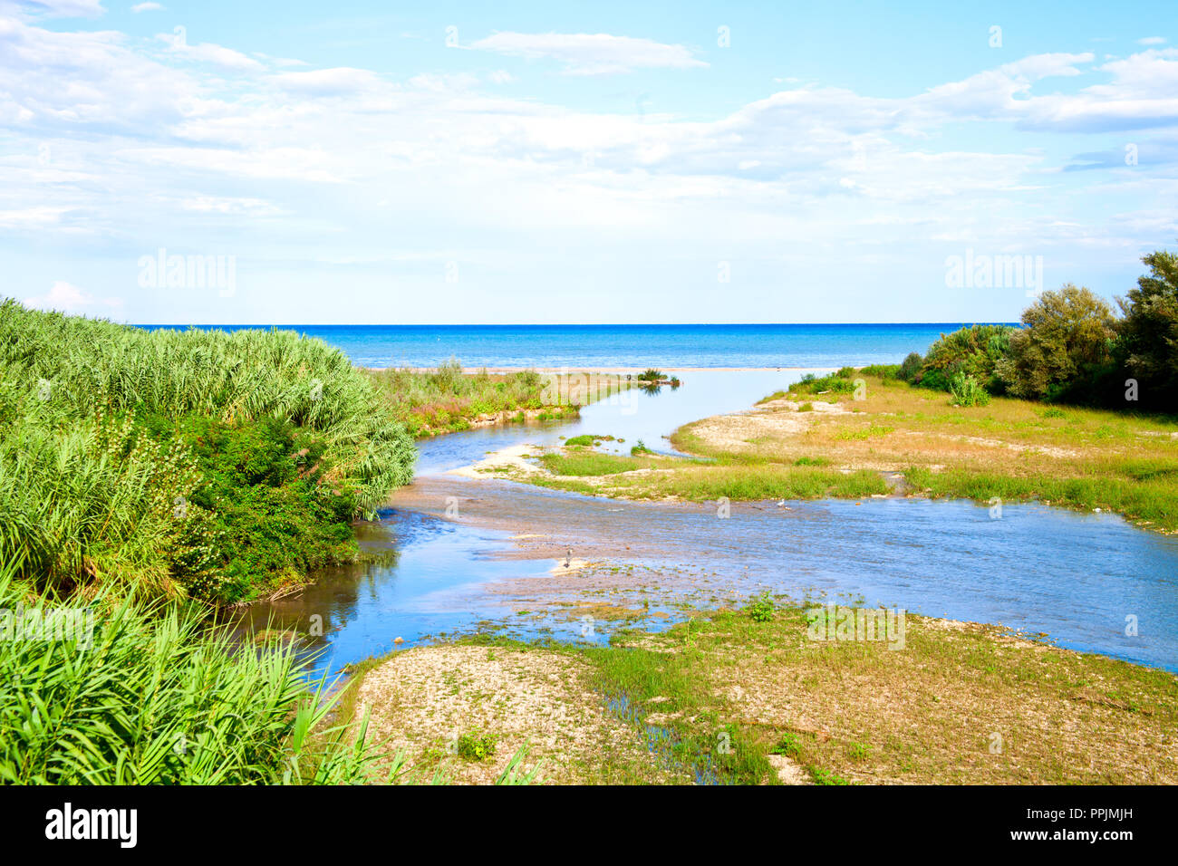 river, coastline and blue sea landscape Stock Photo - Alamy