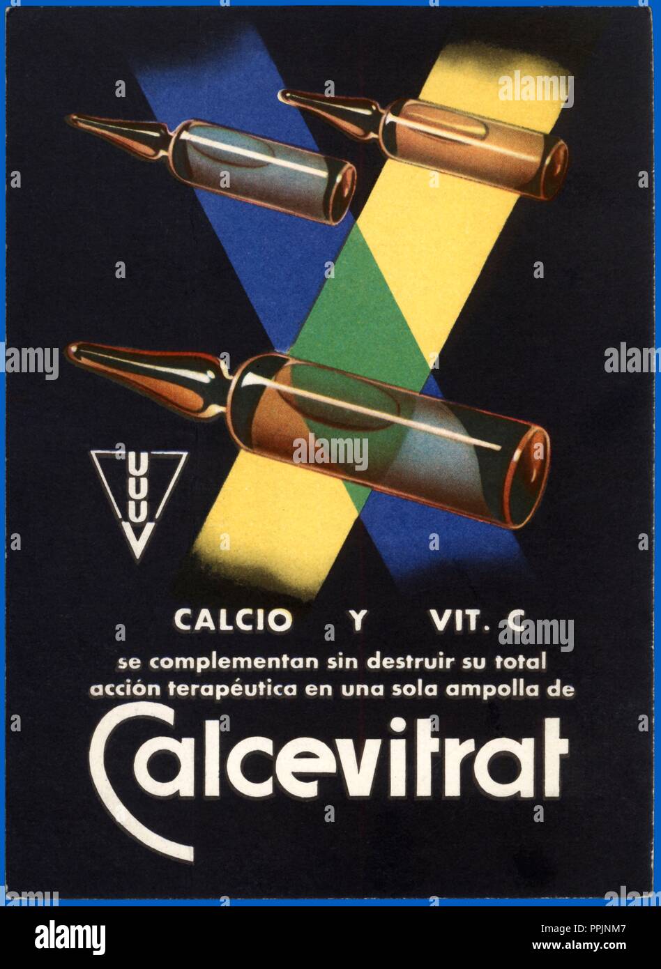 Pharmaceutical advertising Calcevitrat, calcium ampoules and vitamin C ...
