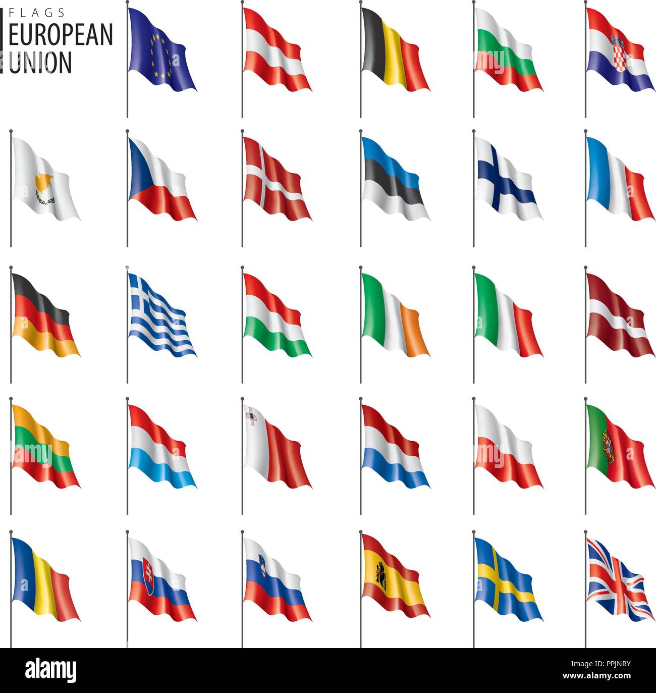 flags of the european union. Vector illustration Stock Vector Image ...