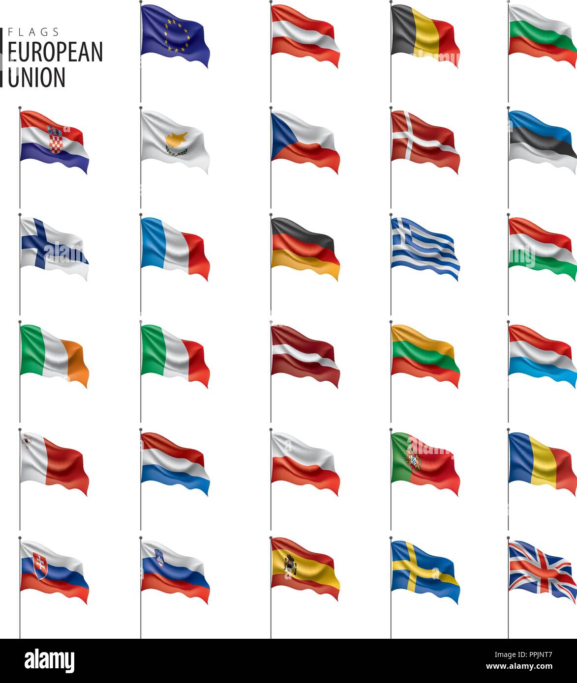 flags of the european union. Vector illustration Stock Vector Image ...