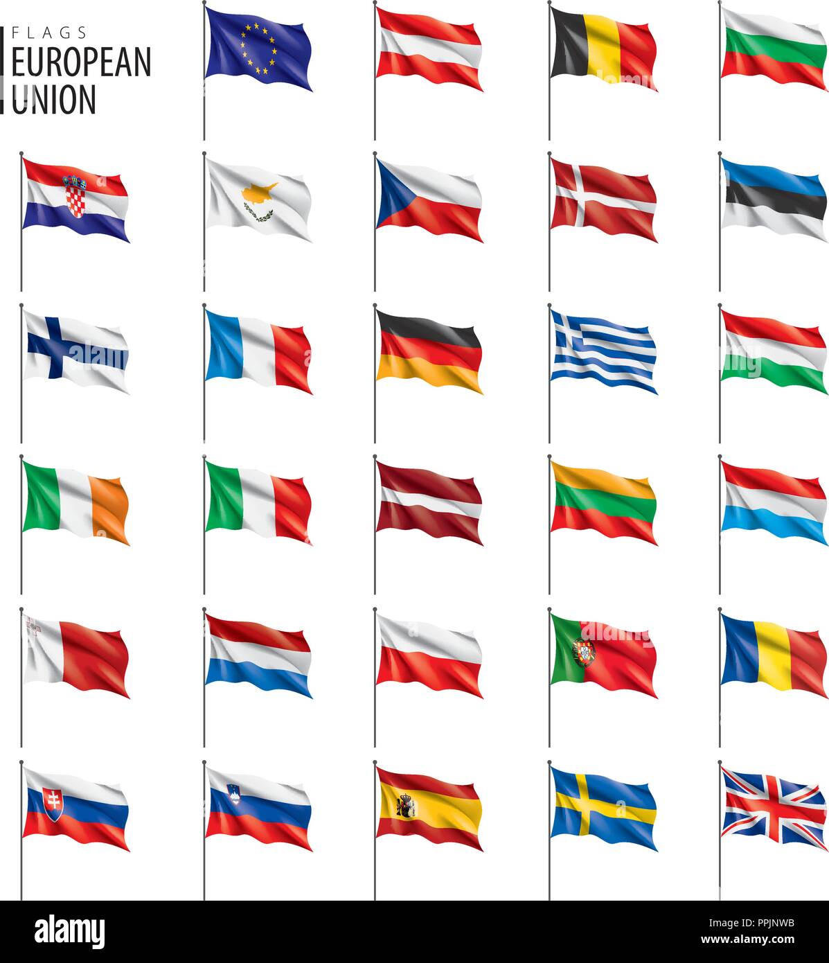 flags of the european union. Vector illustration Stock Vector Image ...