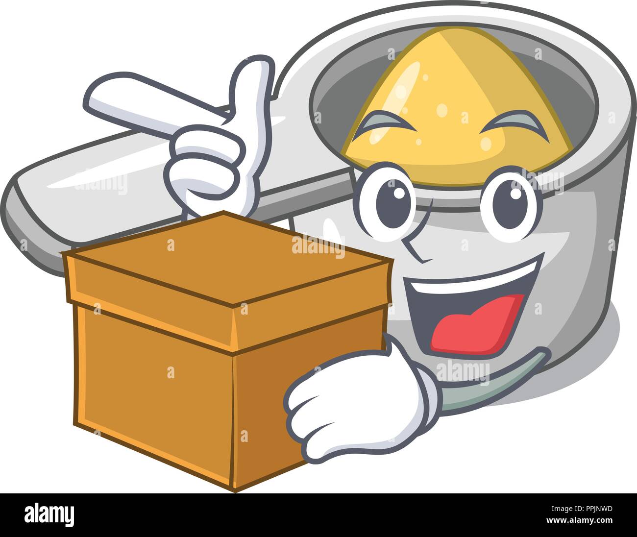 With box character measuring spoon for cooking food Stock Vector Image ...