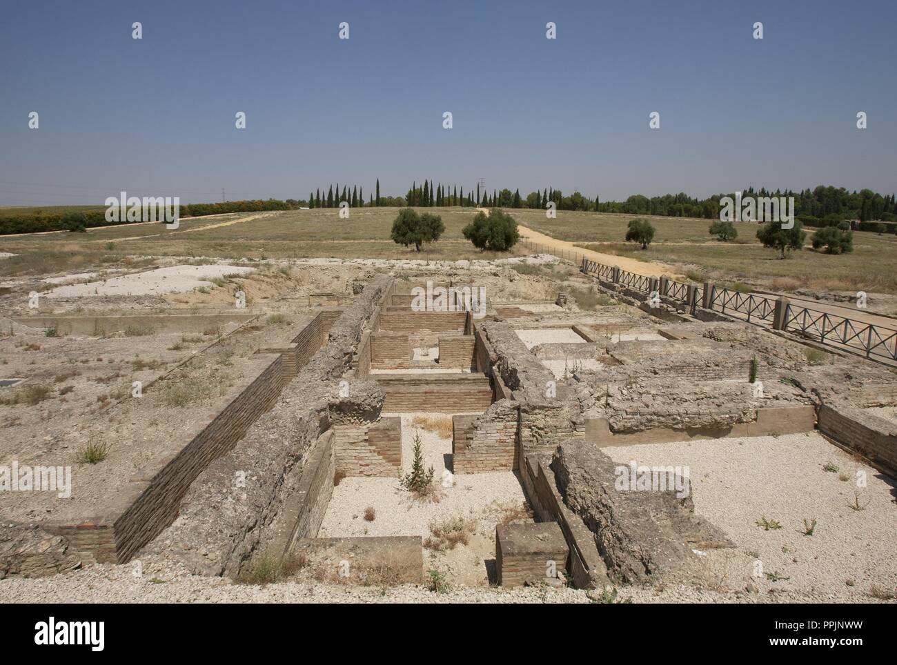 Spain. Italica. Roman city founded c. 206 BC. Thermae, Large Baths ...