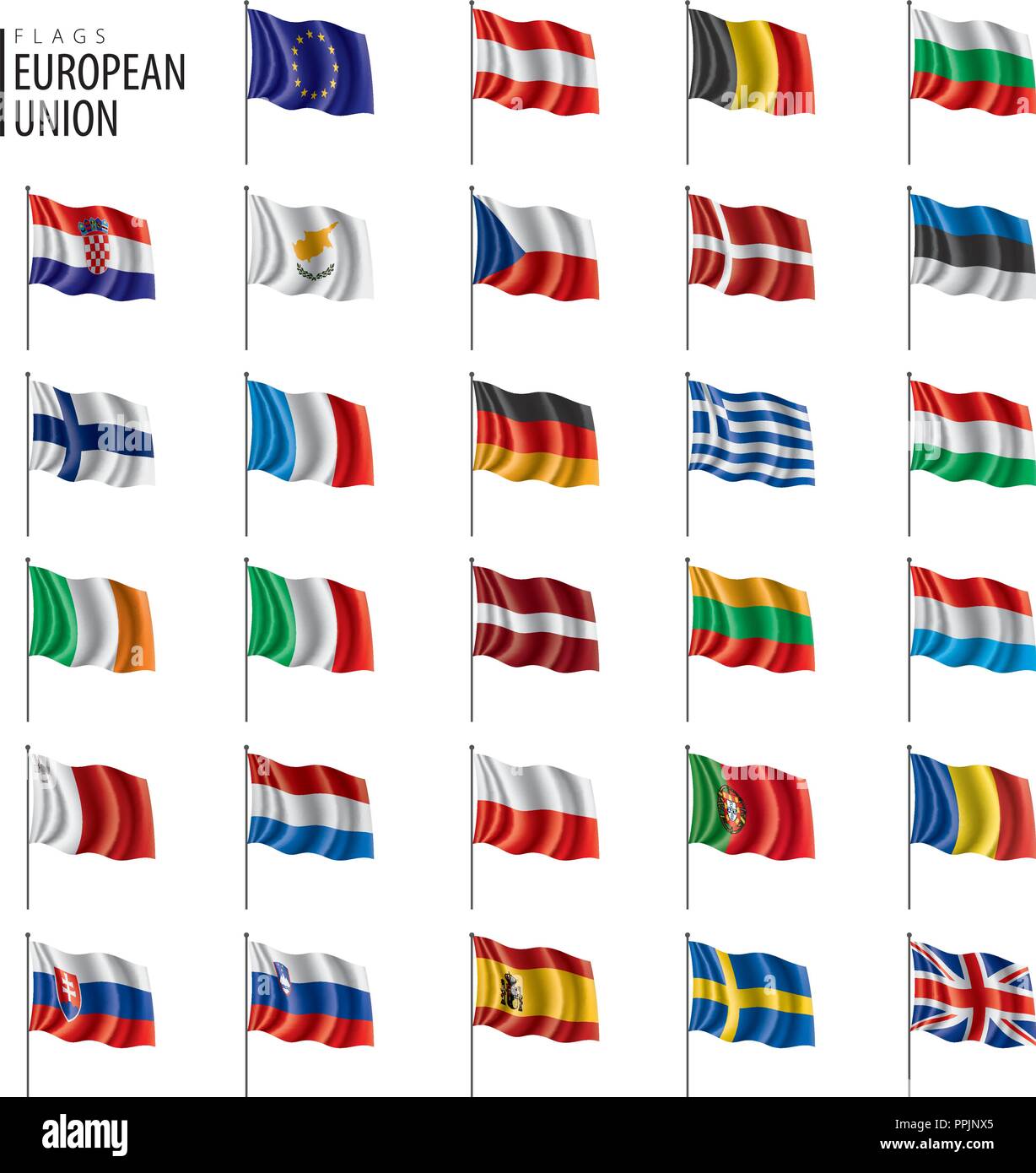 flags of the european union. Vector illustration Stock Vector Image ...
