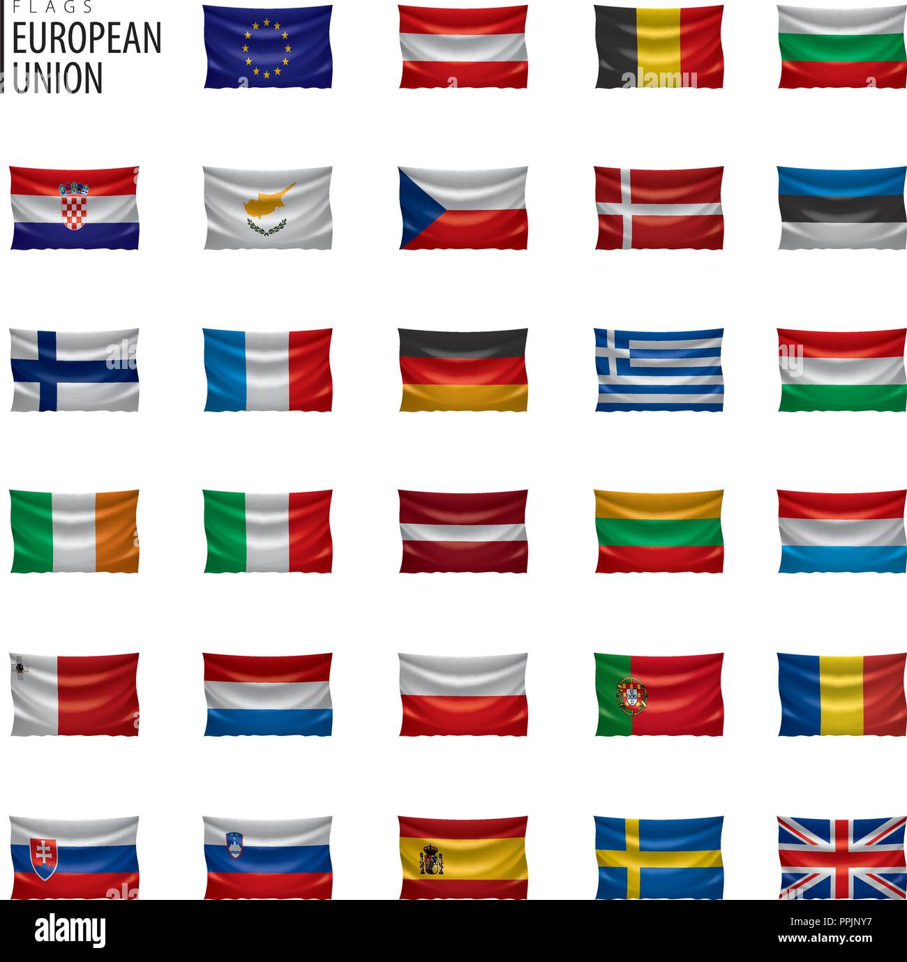 flags of the european union. Vector illustration Stock Vector Image ...