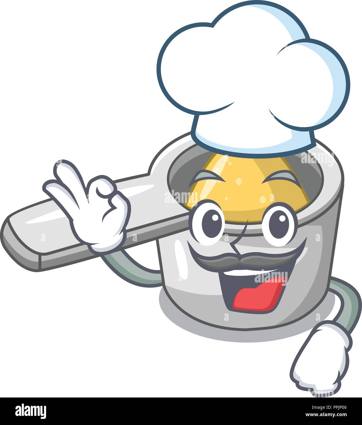 Chef character measuring spoon for cooking food Stock Vector Image ...