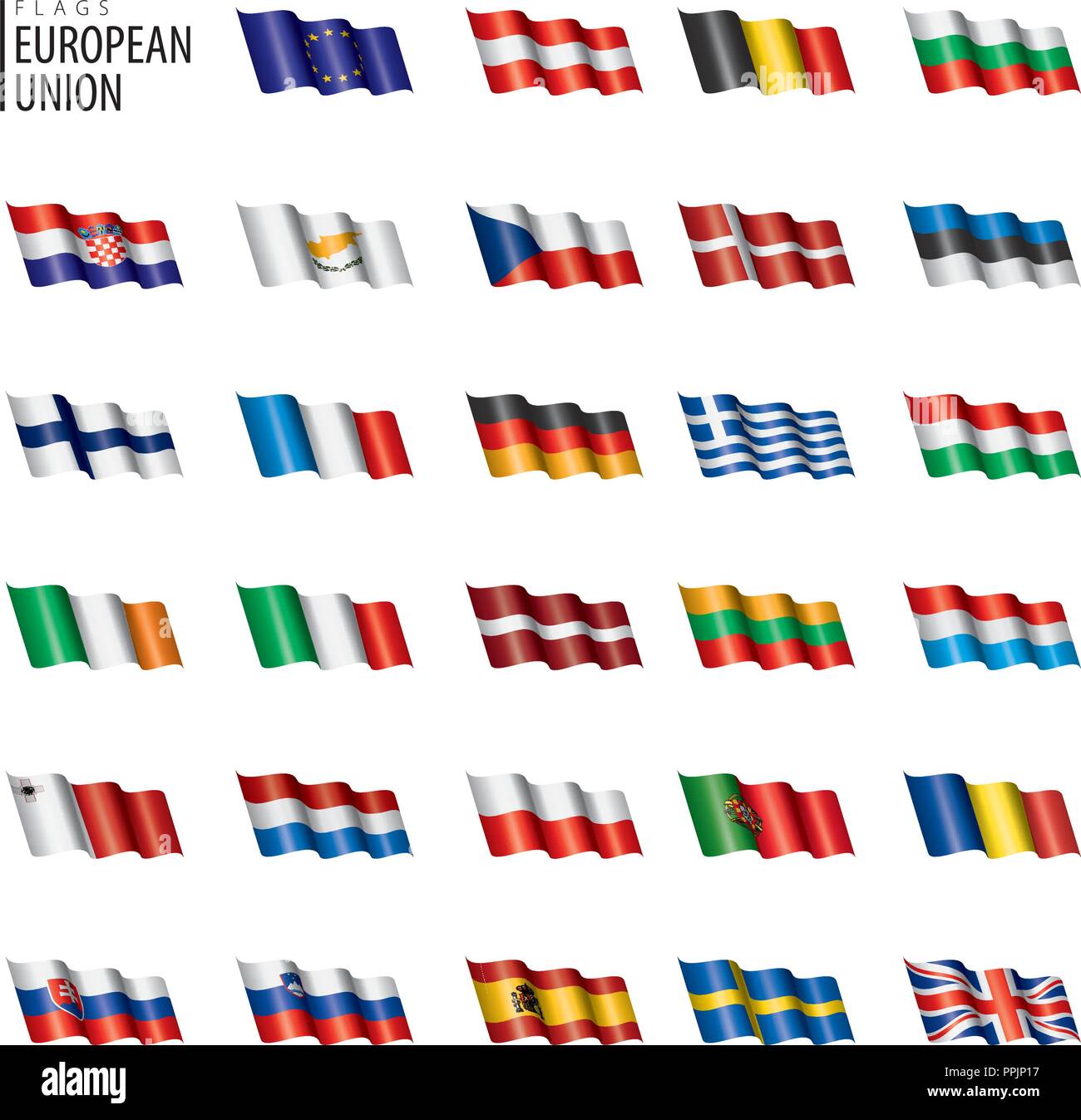 flags of the european union. Vector illustration Stock Vector Image ...