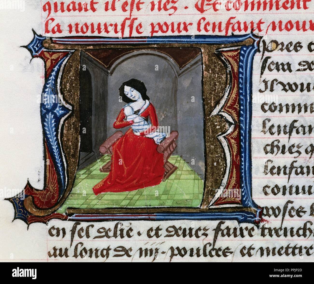 FRENCH LITERATURE. "TREATY OF MEDICINE". French codex ca. 1356. Work of ...