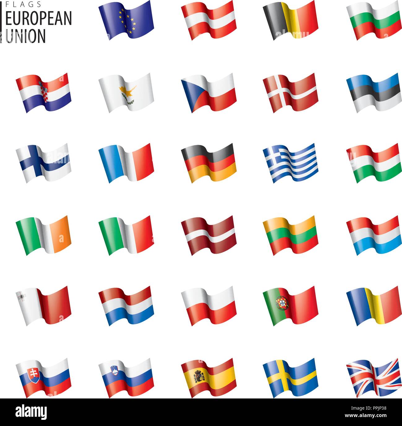 flags of the european union. Vector illustration Stock Vector Image ...