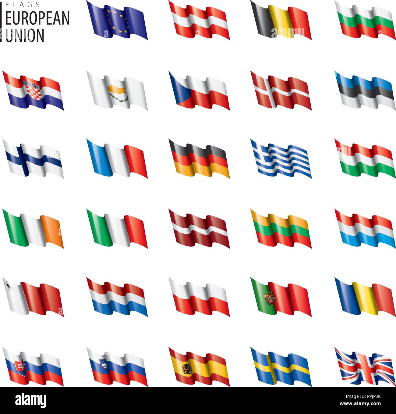 flags of the european union. Vector illustration Stock Vector Image ...