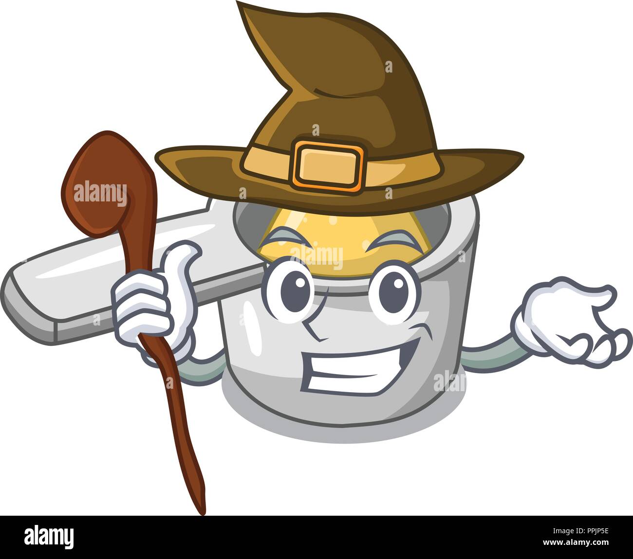 Witch metal measuring spoons isolated on mascot Stock Vector Image ...