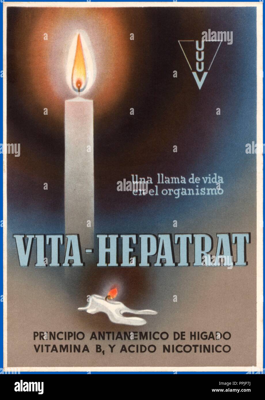 Pharmaceutical advertising Vita-Hepatrat, antianemic liver principle ...