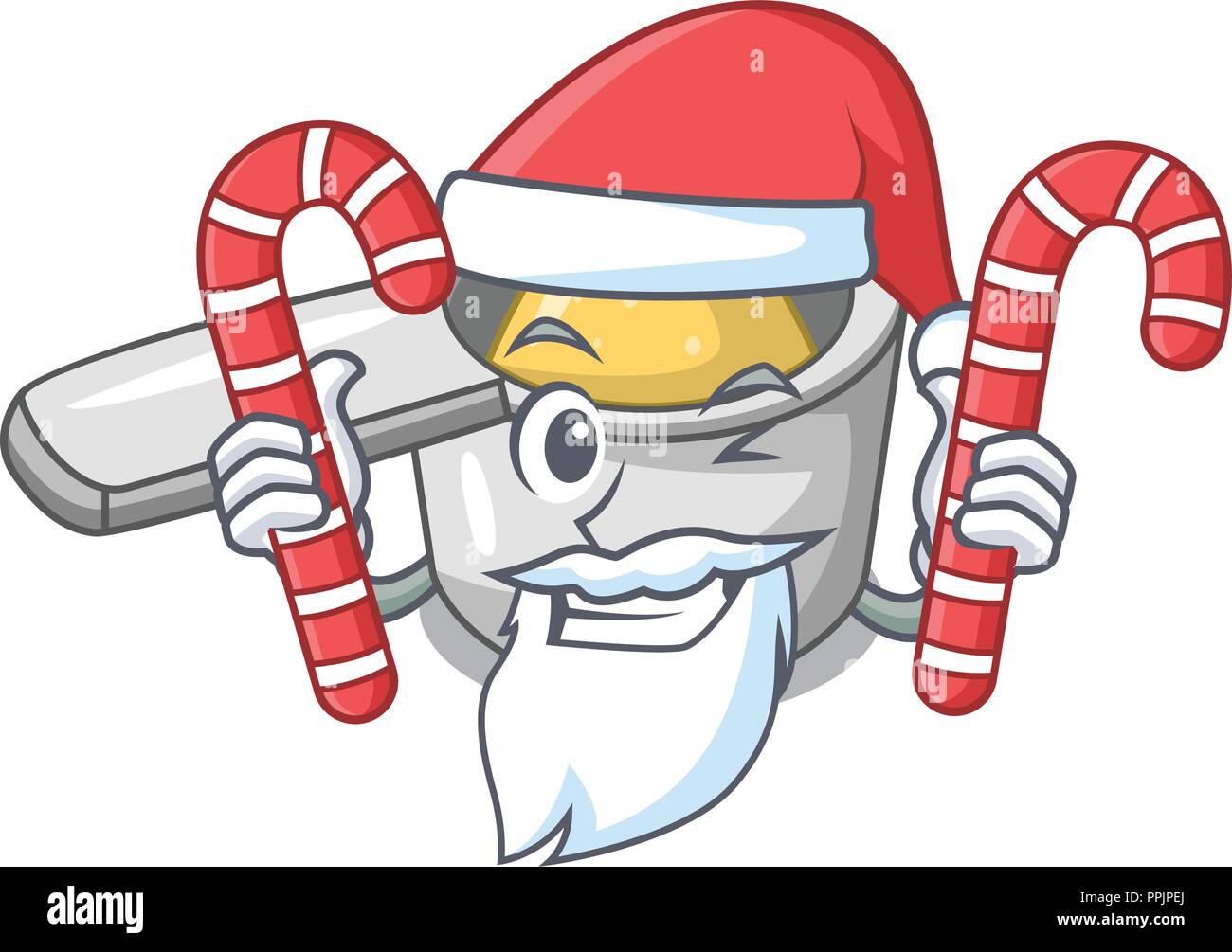 Santa with candy cartoon medical measuring spoon on pharmacy Stock ...