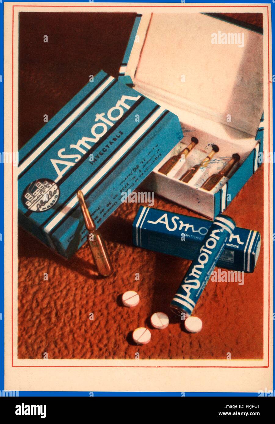 Pharmaceutical advertising Asmoton, tablets and ampoules for the ...