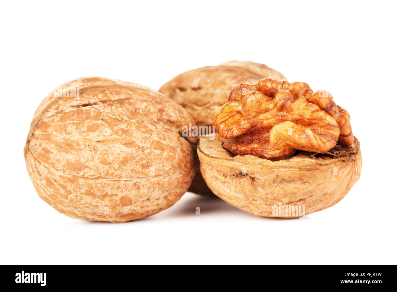 fresh walnuts peeled, isolated on white background Stock Photo - Alamy