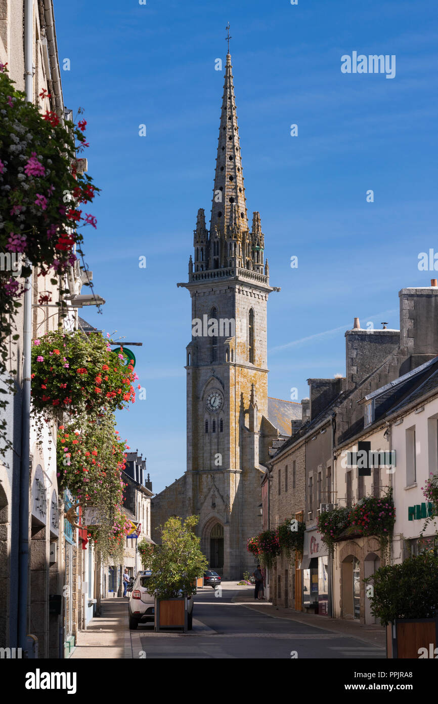 View towards Eglise Saint-Pierre Plouescat Brittany France Stock Photo ...