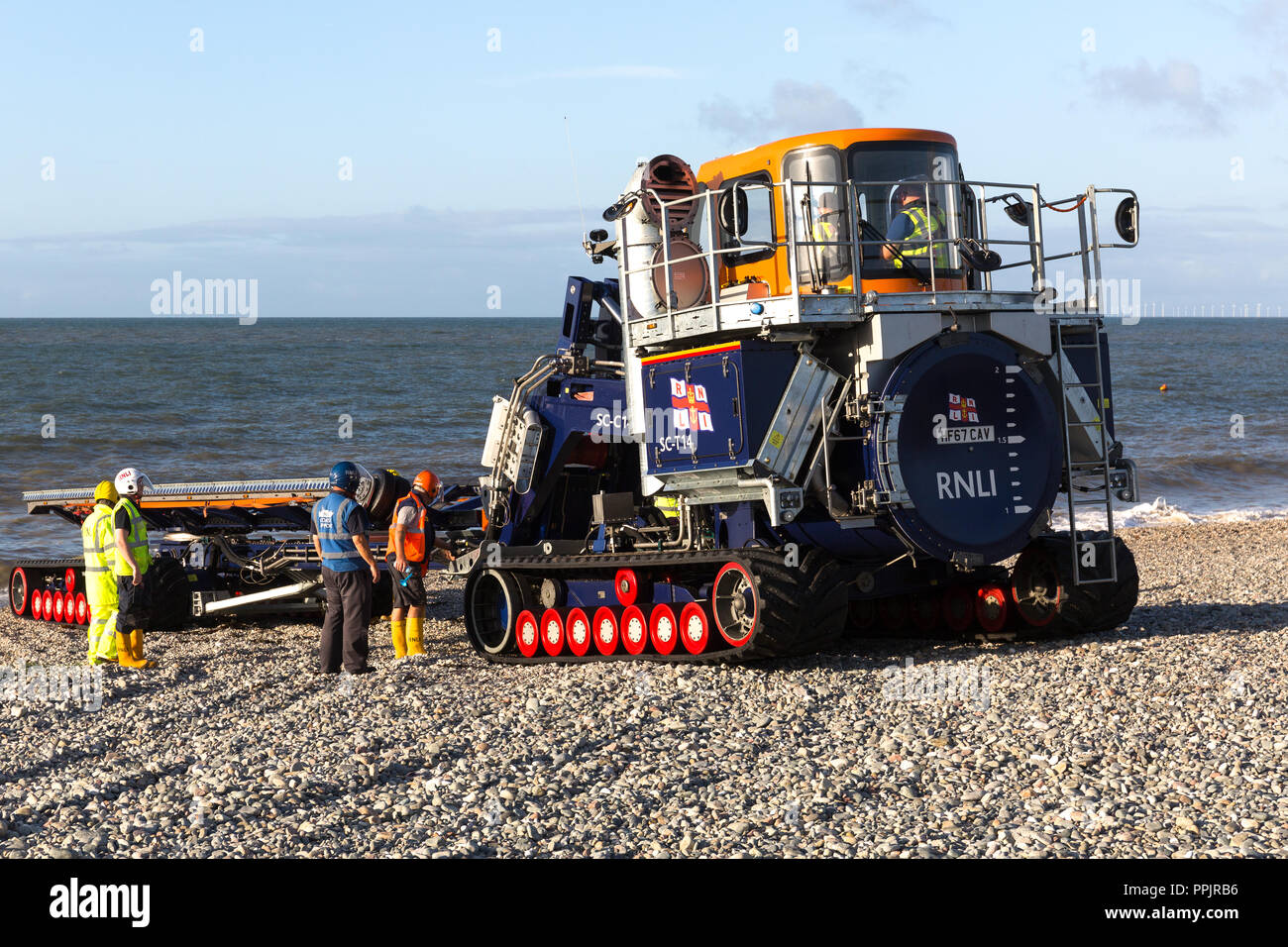 Llandudno Conwy County Borough Wales UK RNLI Launch tractor SC-T14 ...