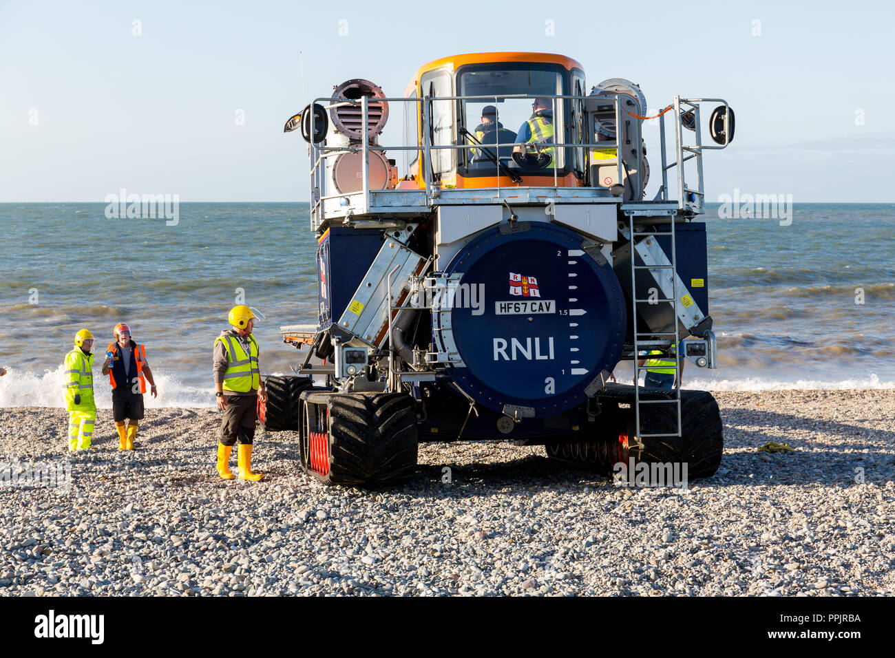 Llandudno Conwy County Borough Wales UK RNLI Launch tractor SC-T14 ...