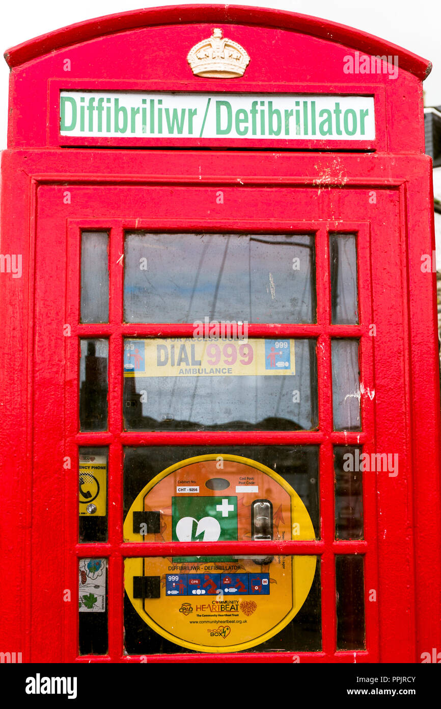 red telephone box converted to house emergency defibrillator in case of ...