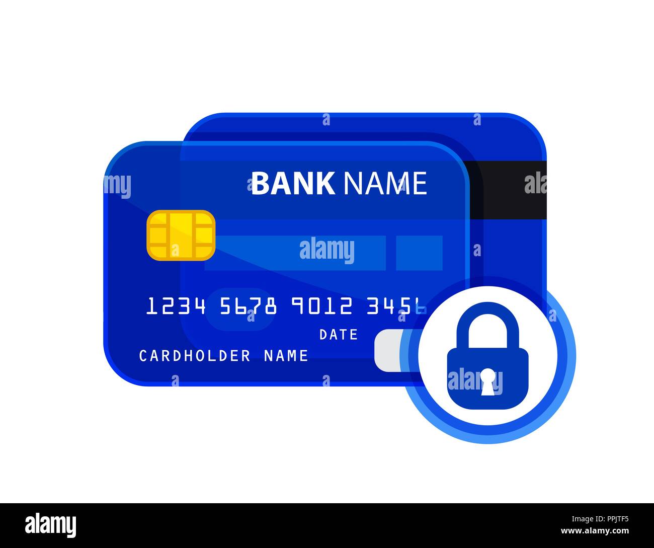 Credit card security vector illustration isolated on white background ...