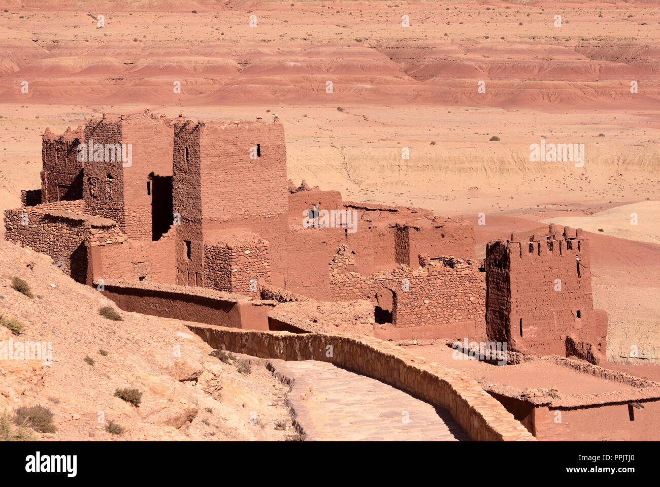 Morocco Ouarzazate - Ait Ben Haddou Medieval Kasbah built in adobe ...