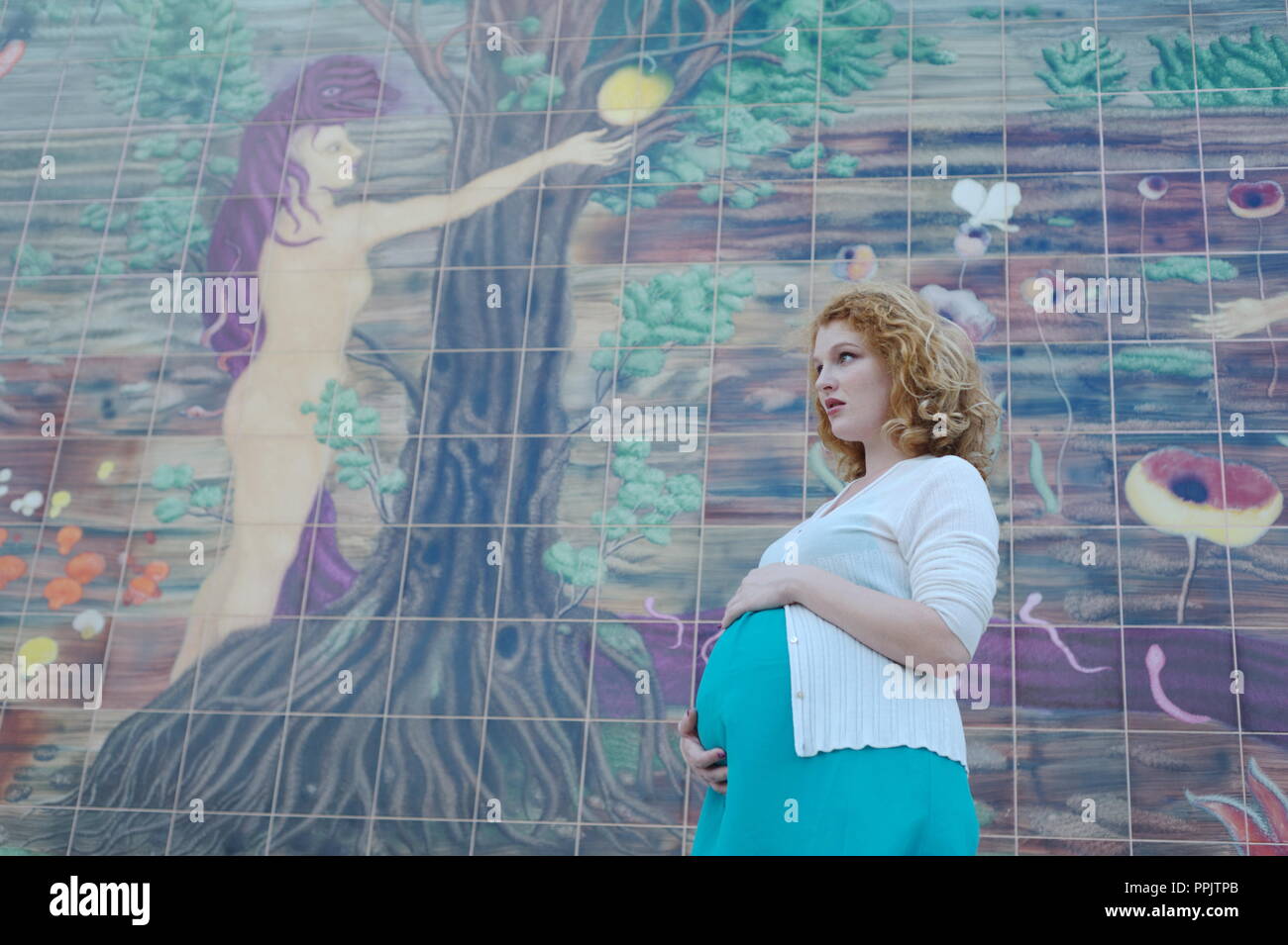 pregnancy woman with "The Fall" story , bible Stock Photo - Alamy