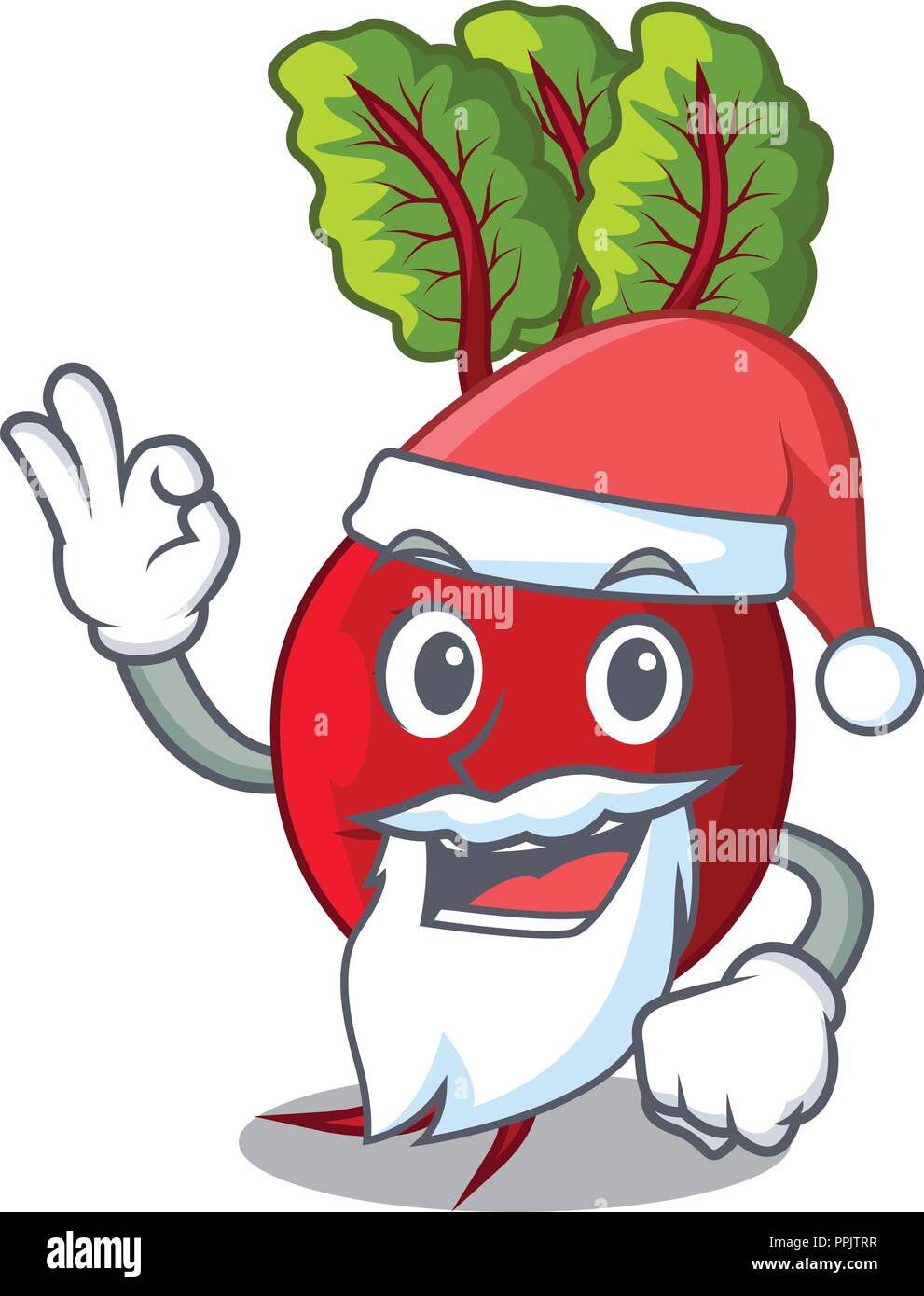 Santa whole beetroots with green leaves cartoon Stock Vector Image ...