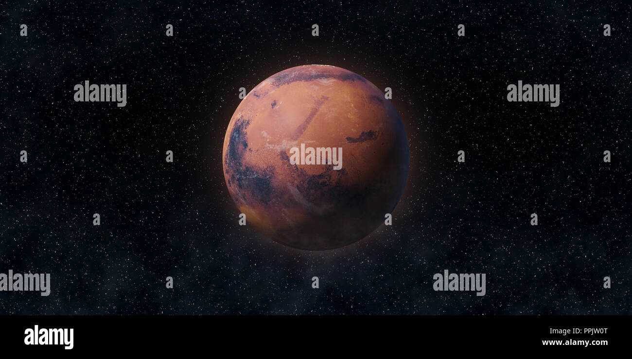 Red planet Mars. Astronomy and science concept. Elements of this image ...