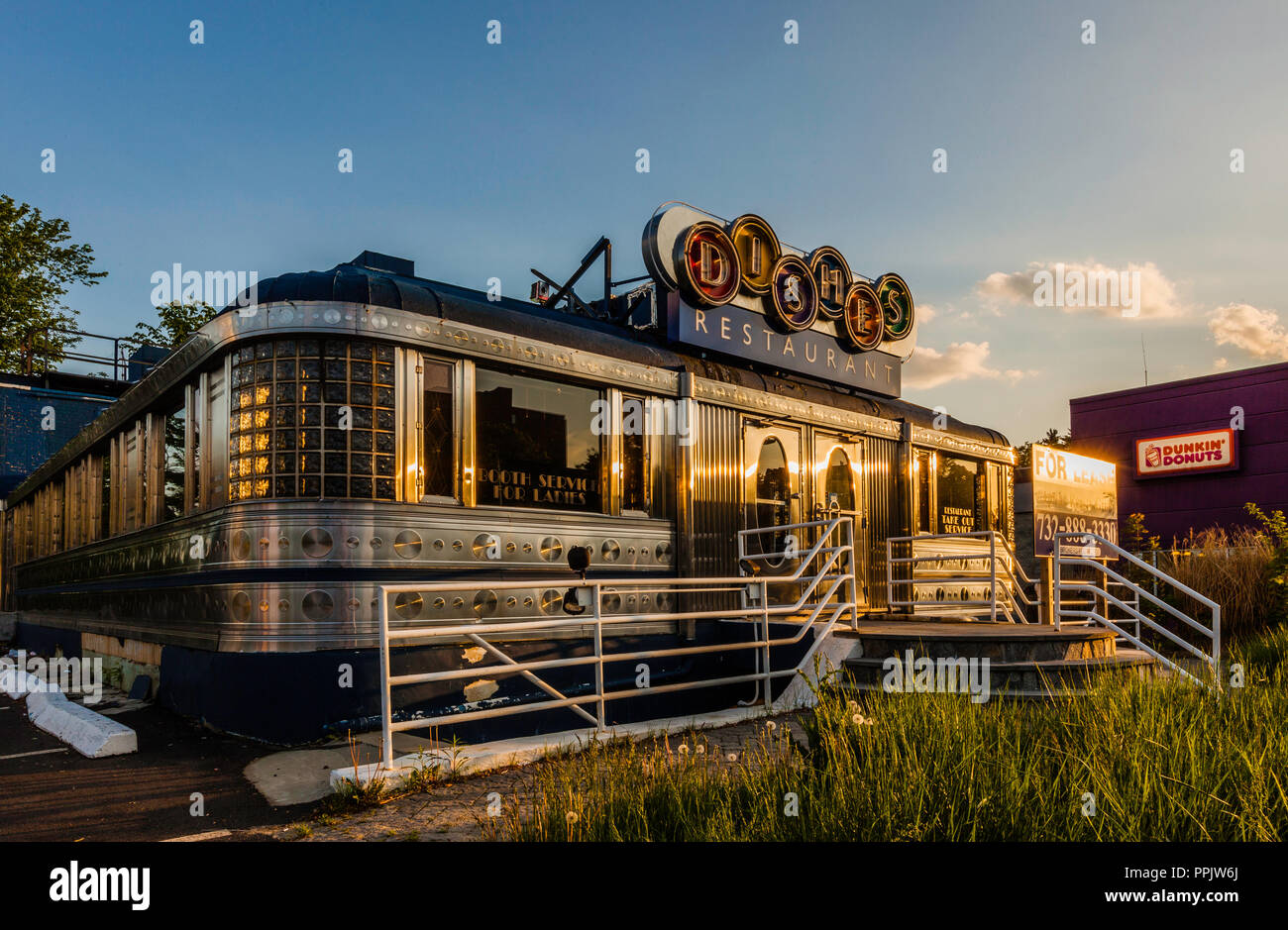 Dishes Diner Hartford, Connecticut, USA Stock Photo - Alamy