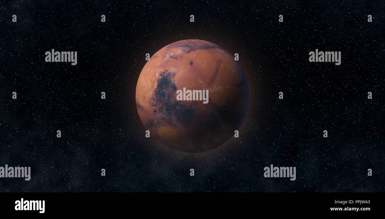 Red planet Mars. Astronomy and science concept. Elements of this image ...