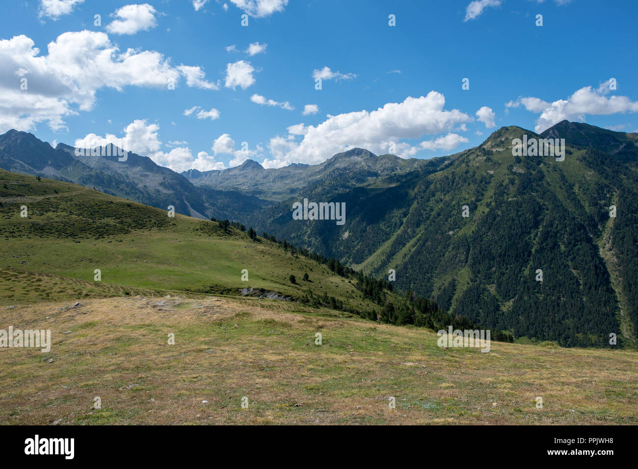 Mountains in the Bonaigua in the Valley of Aran, Pyrenees, Spain Stock ...