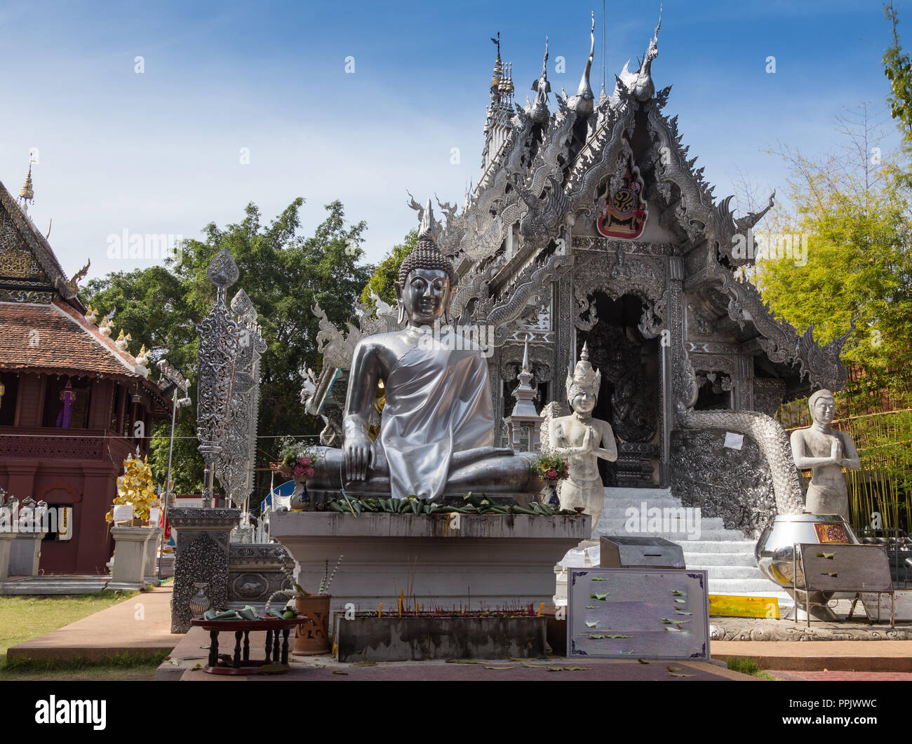 CHIANG MAI / THAILAND - 2016 JANURY 08: Beautiful, gold and silver ...