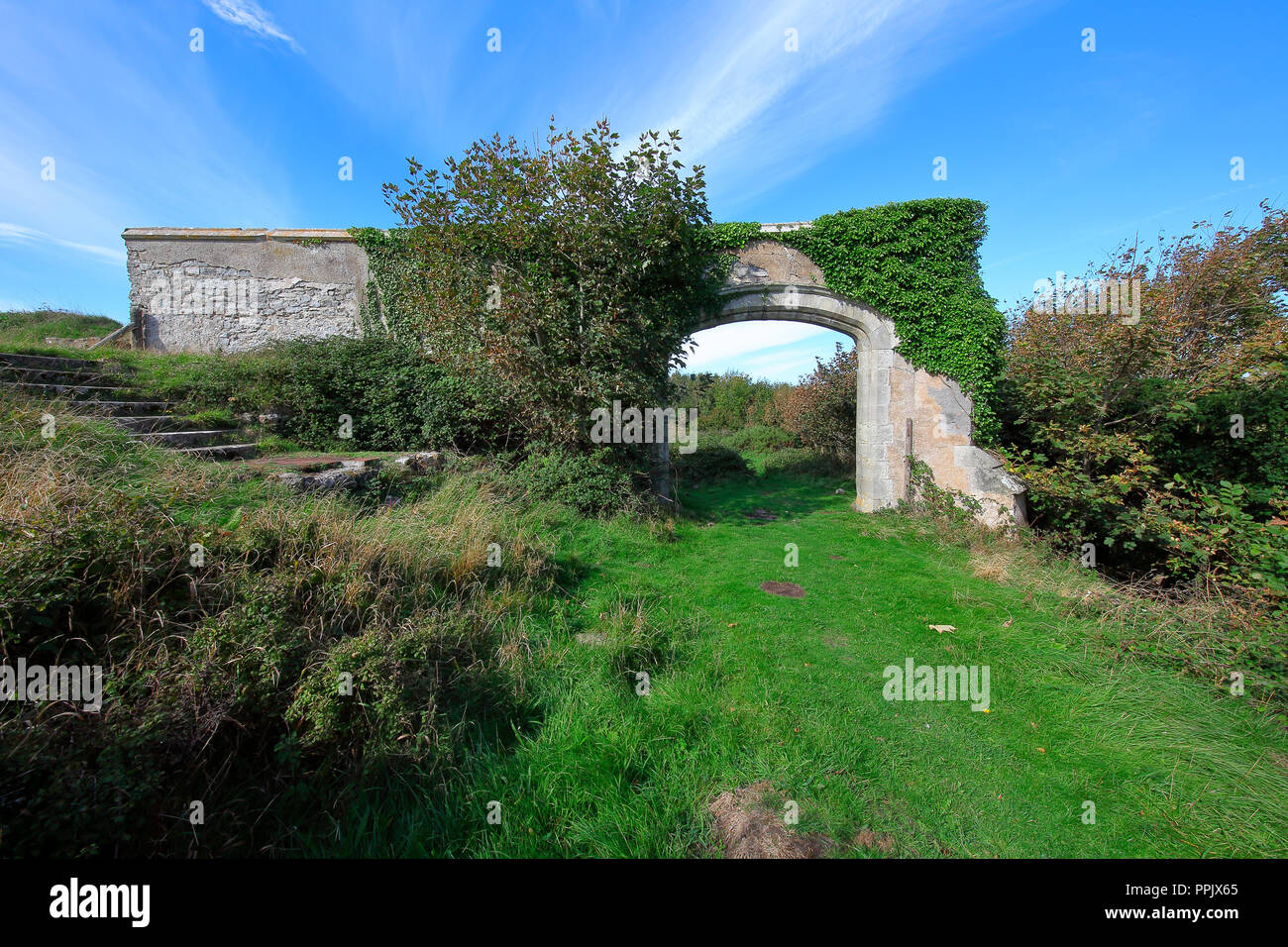 All that remains of the entrance to Dunraven castle with its once grand ...