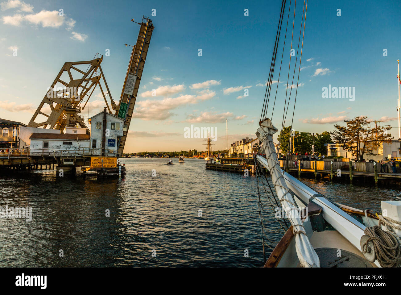 Mystic River Bascule Bridge Mystic, Connecticut, USA Stock Photo - Alamy