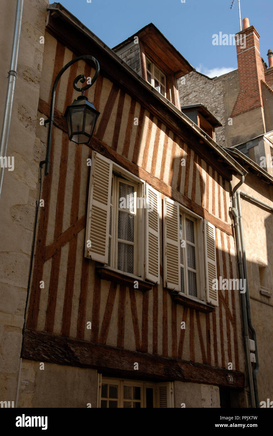Medieval buildings in the old part of the city of Orleans, the capital ...