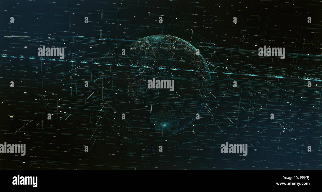 Digital space world 3d data earth background Stock Photo - Alamy
