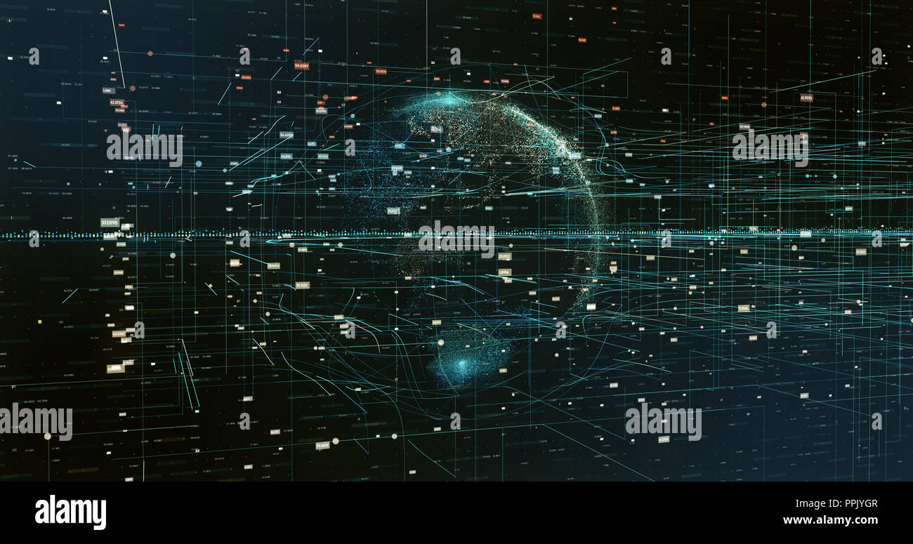 Digital space world 3d data earth background Stock Photo - Alamy