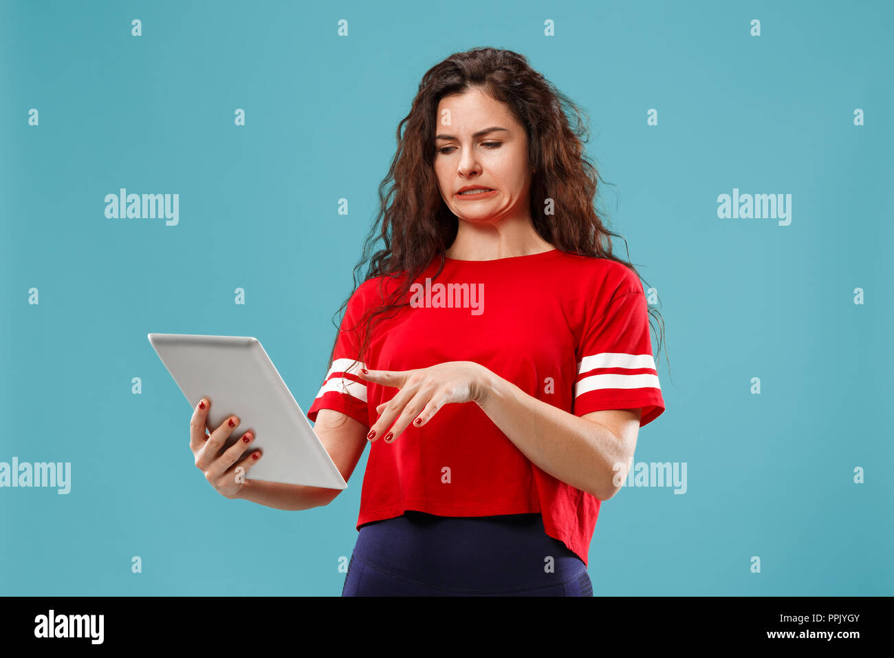 Businesswoman with laptop. Love to computer concept. Attractive female ...