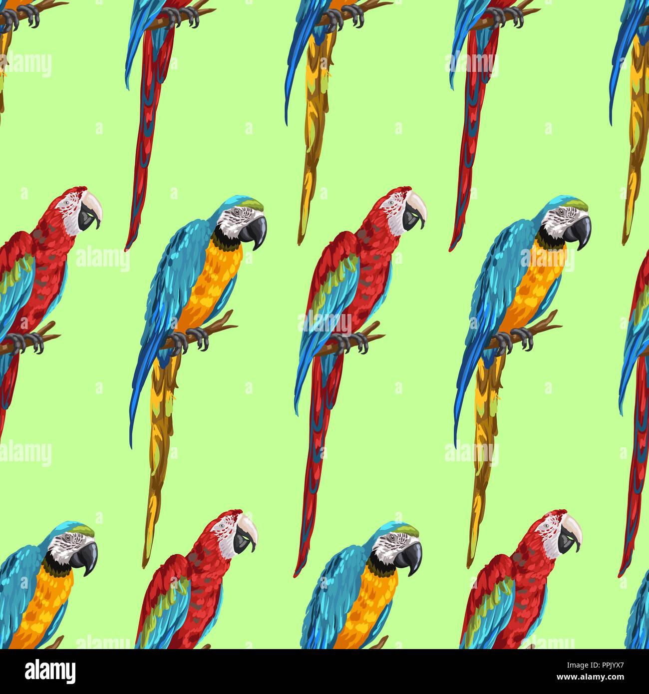 Tropical seamless pattern with parrots Stock Vector Image & Art - Alamy