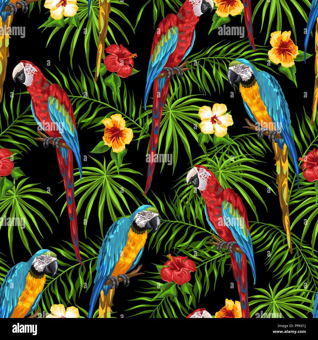 Tropical Parrot Pattern