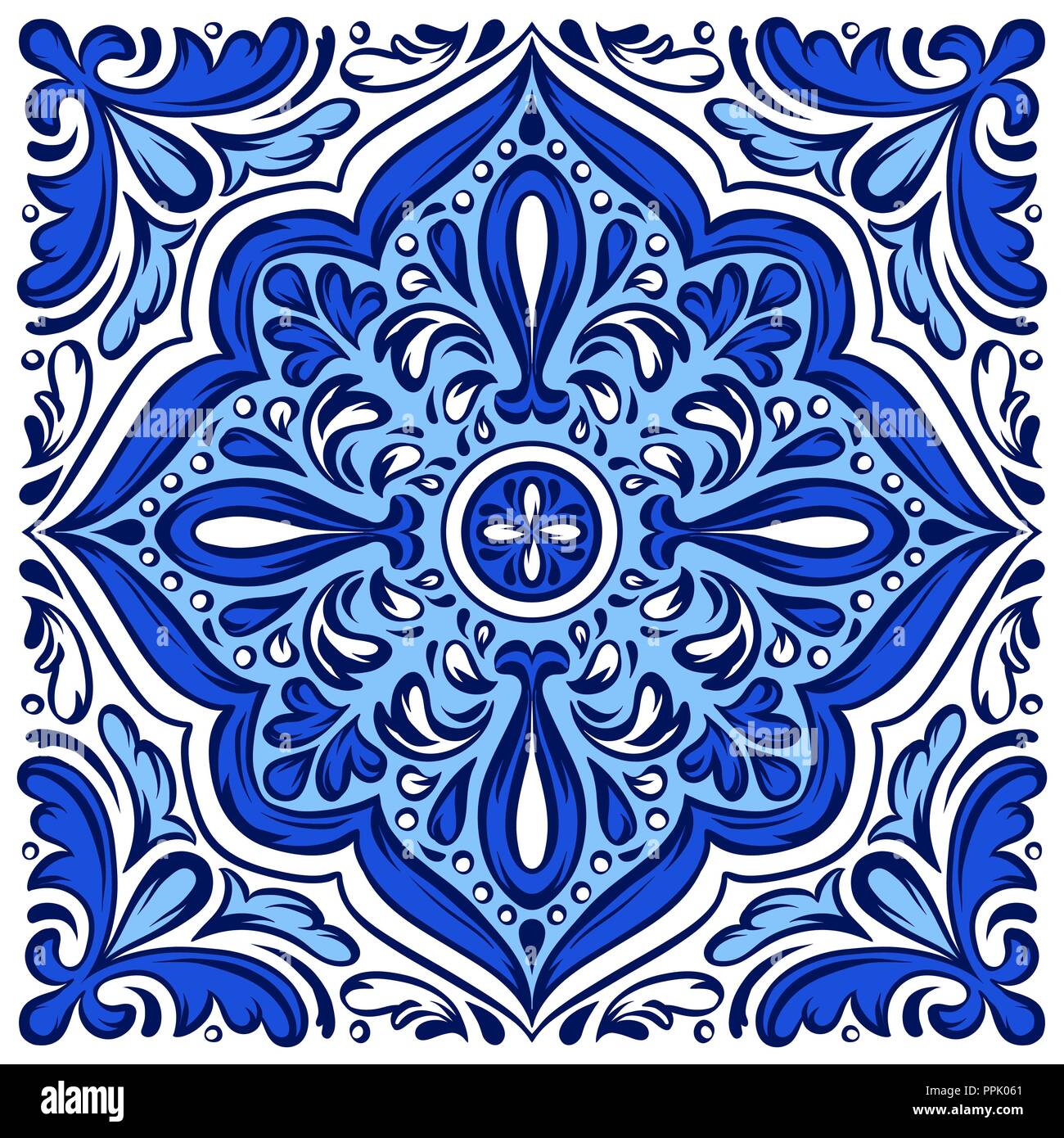 Italian ceramic tile pattern. Ethnic folk ornament Stock Vector Image ...
