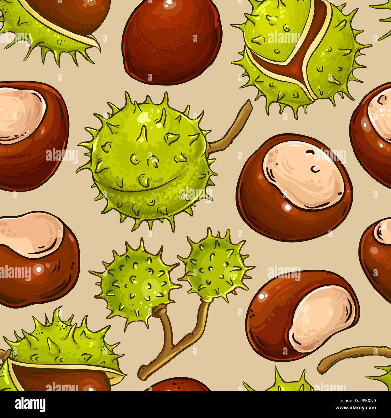 chestnut vector pattern on color background Stock Vector Image & Art ...